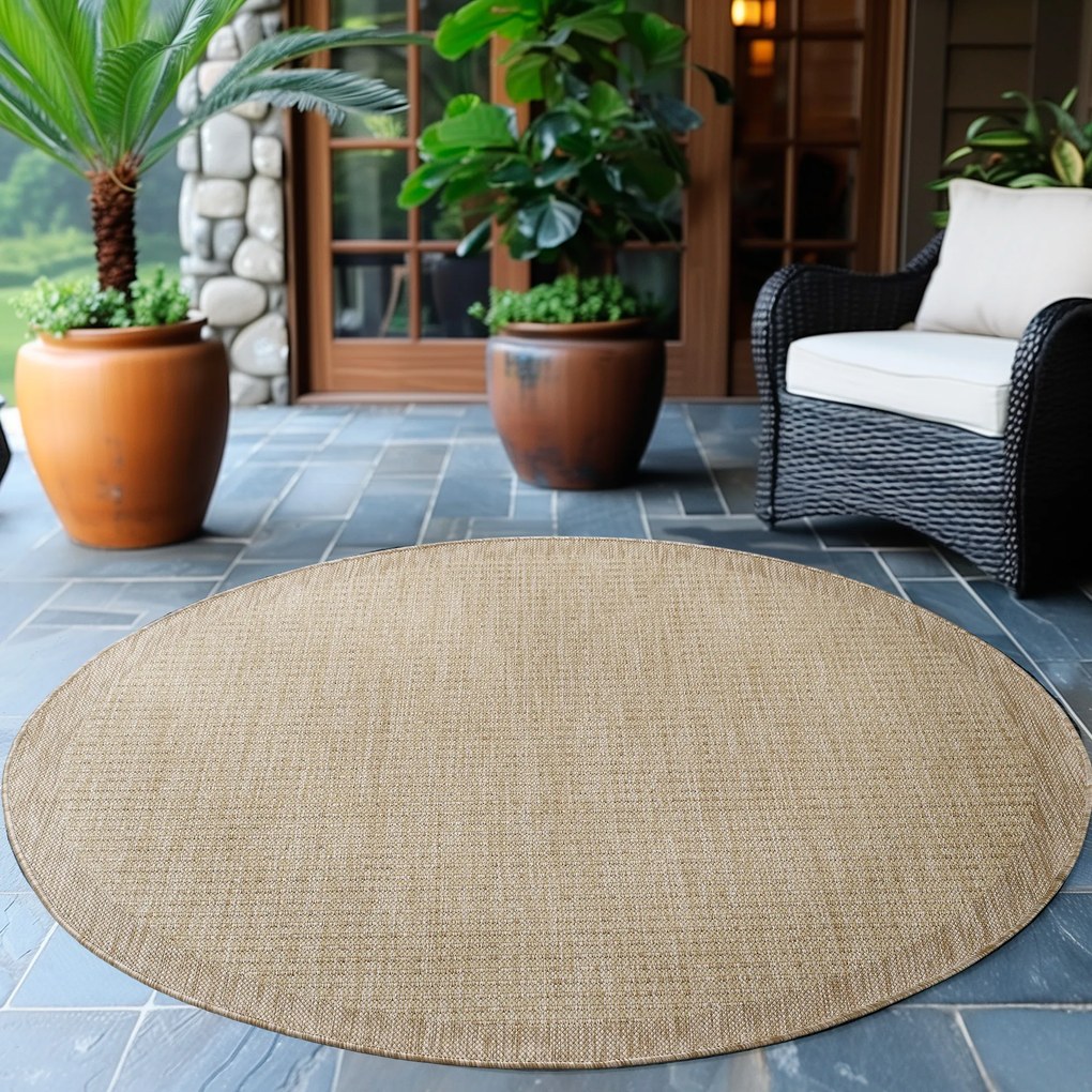 Ayyildiz, Kusový koberec Giza 1410 Beige kruh, 200x200 (průměr) kruh, béžová, chodba / předsíň
