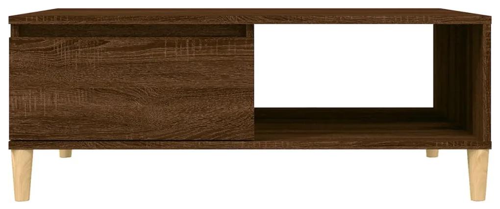 Konferenční stolek hnědý dub 90 x 60 x 35 cm dřevotříska - Default Title
