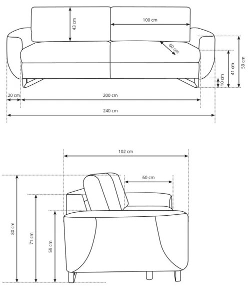 Třímístná pohovka AVESTA antracit