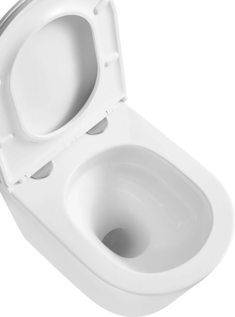 Invena Limnos, závěsná WC mísa se Swirlflush 490x370x360 mm + toaletní sedátko s pomalým zavíráním, bílá, INV-CE-93-001-L