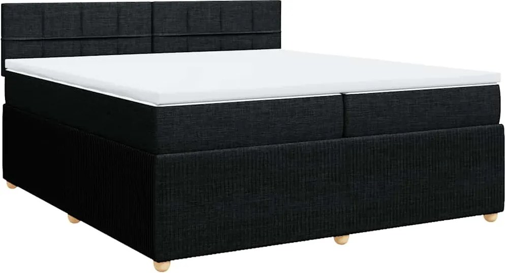 Box spring postel s matrací černá 200x200 cm textil 3289865