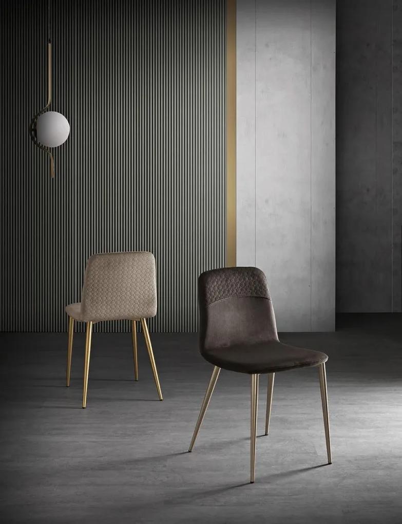 Max Home Luxusní židle Carlotta vzorník tkaniny: Bronx světle šedá, nohy: dřevěné termojasan