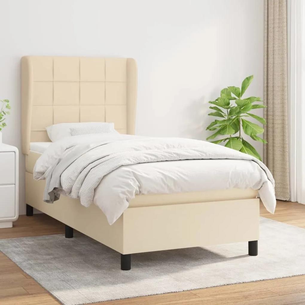vidaXL Box spring postel s matrací 90x190 cm textil [3127928] Barva: tmavě hnědá