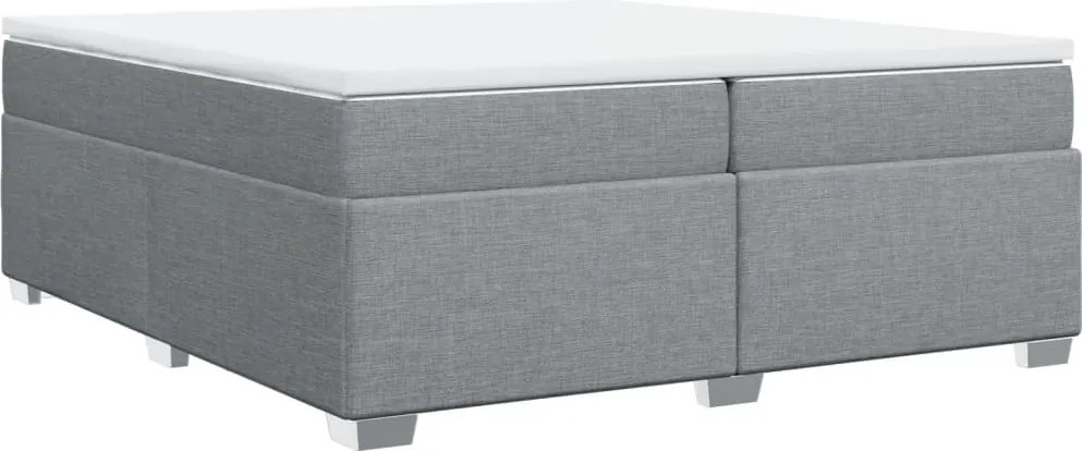 Box spring postel s matrací světle šedá 200 x 200 cm textil 3285158