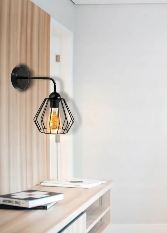 Nástěnná lampa 1x E27 LOFT edison drátěná koule