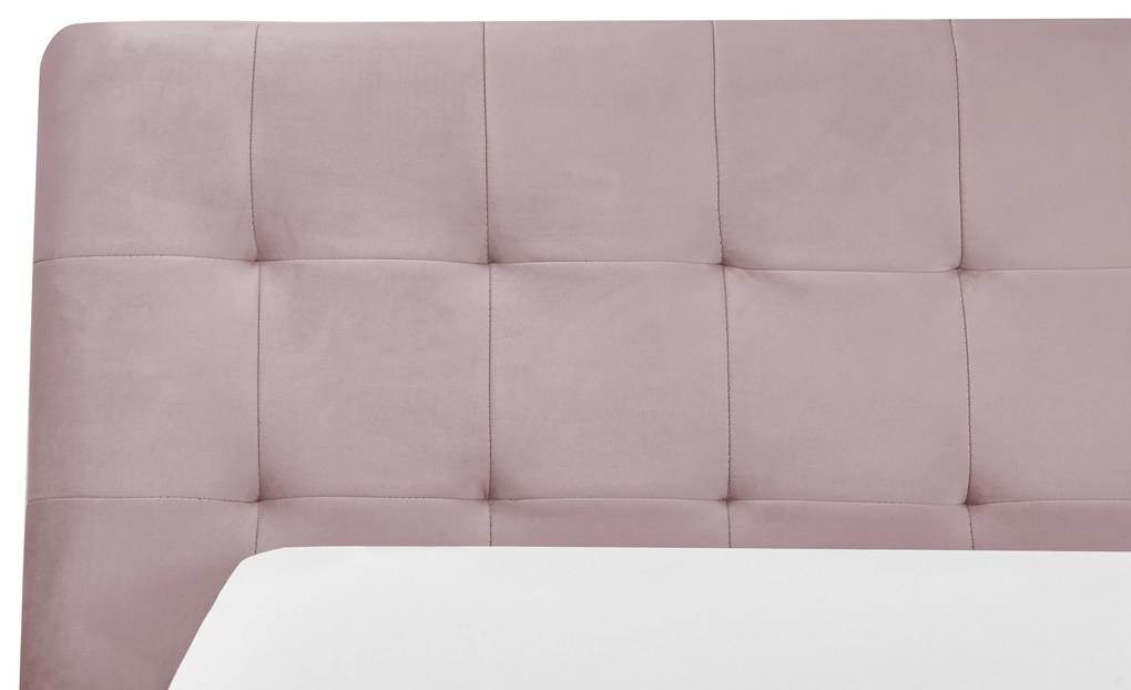 Sametová postel 160 x 200 cm růžová LILLE Beliani