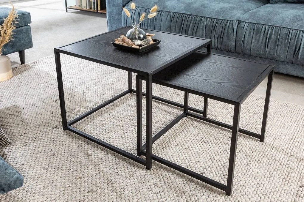 Sada odkládacích stolků Maille 50 cm černý jasan