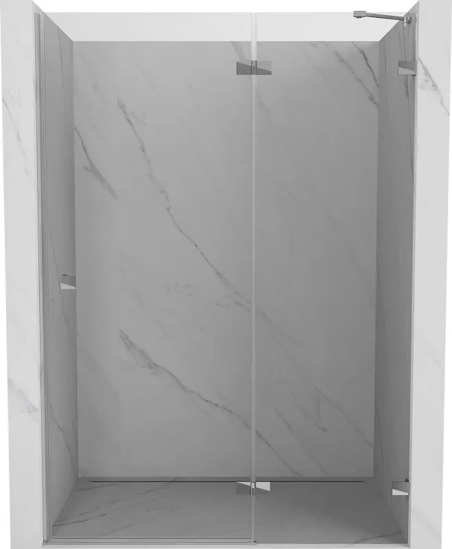 Mexen, Mexen Lunar pravé otočné sprchové dveře 130 cm, transparentní, chrom - 834-130-000-01-00-P
