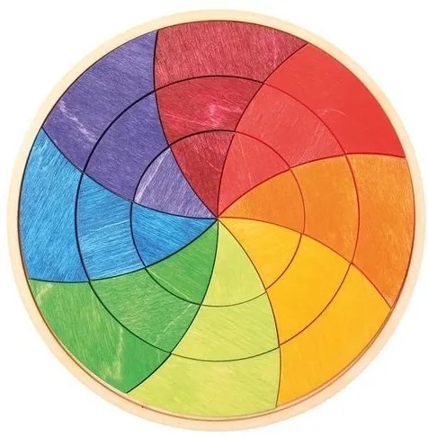 Puzzle barevný malý kruh podle Goetheho, 24 díly