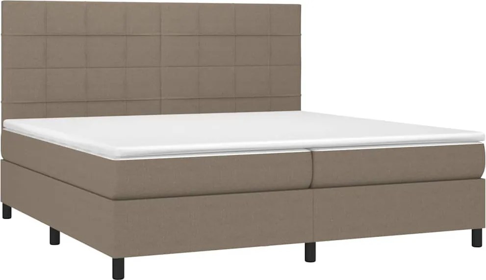 Box spring postel s matrací a LED taupe 200x200 cm textil 3134905