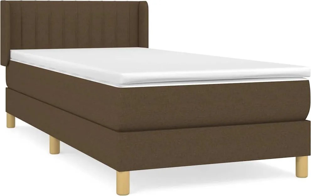 Box spring postel s matrací tmavě hnědá 90x190 cm textil 3130396