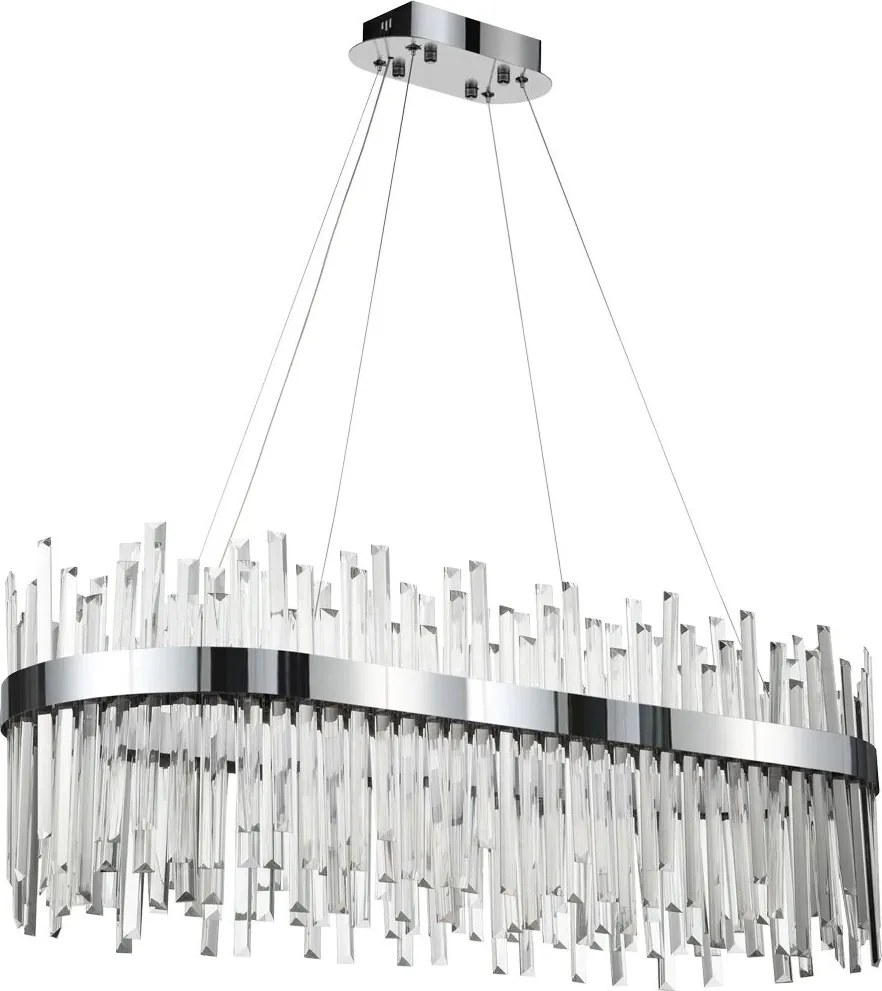 Toolight Toolight, LED křišťálové svítidlo 80x35 cm, 62W, APP1514-CP80, chromová, OSW-03262