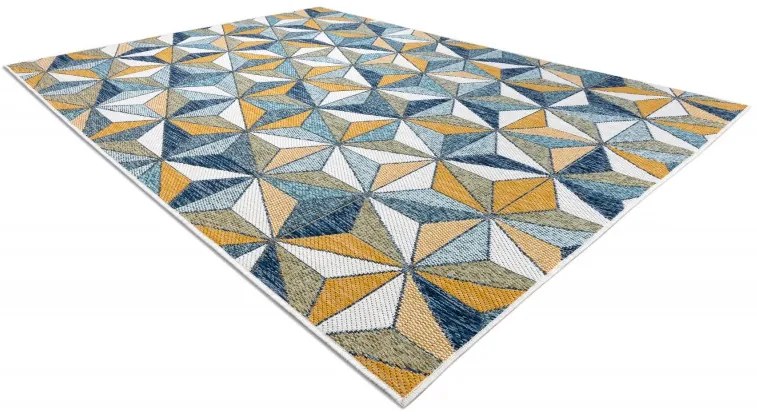 Dywany Łuszczów Kusový koberec Cooper Sisal Mosaic 22222 ecru/navy – na ven i na doma - 140x190 cm