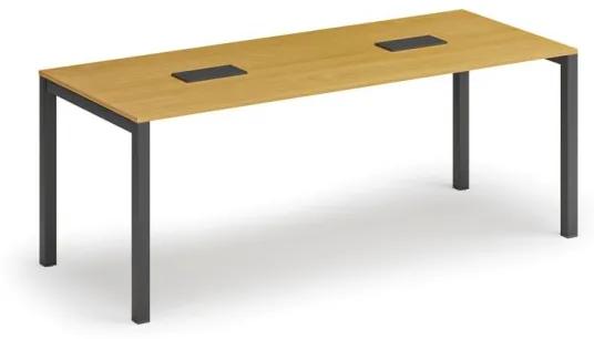Stůl SQUARE 2000 x 800 x 750, buk + 2x stolní zásuvka TYP V, černá