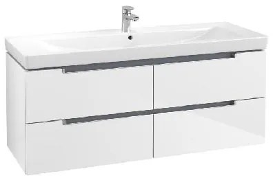 Villeroy & Boch Subway 2.0 - Umyvadlová skříňka, 1287x520x449 mm, Glossy White A69800DH