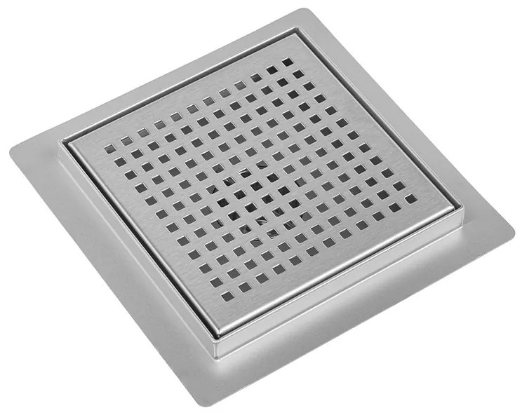 BPS-koupelny Čtvercový sprchový odtokový žlab DL08-QUBE-G3 HYD-3860 15x15 cm, satén