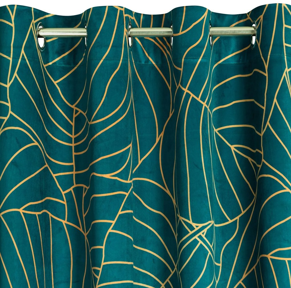 ZATEMŇOVACÍ ZÁVĚS NA KROUŽCÍCH LIMITED COLLECTION LILI2 140X250 CM TYRKYSOVÁ