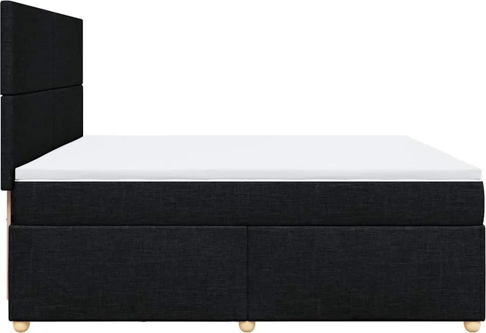 Box spring postel s matrací černá 200x200 cm textil 3293682