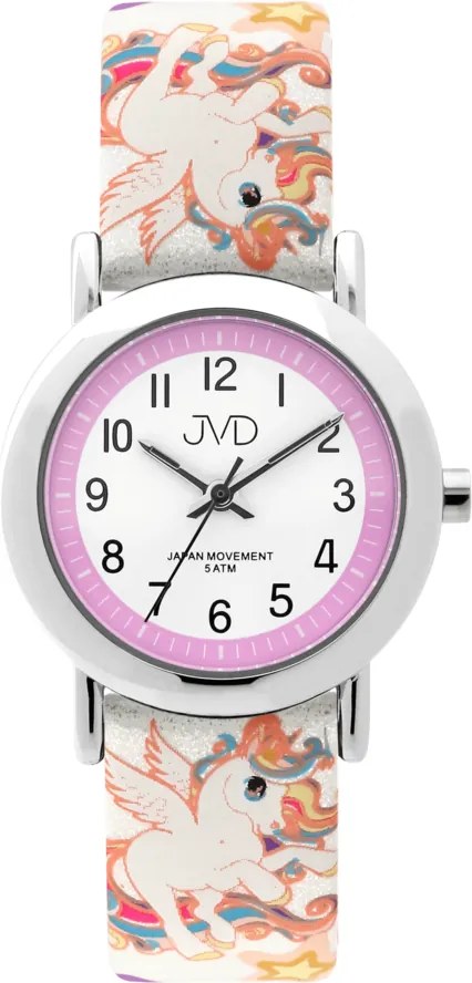 JVD Dětské růžové náramkové hodinky JVD J7179.8 s jednorožcem