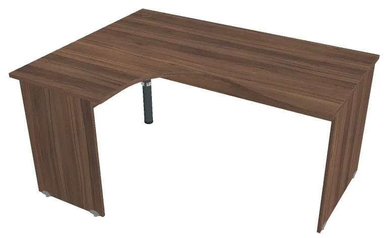 Stůl ergo pravý 160*120 cm - Hobis Gate GE 2005 P Dekor stolové desky: ořech, Dekor lamino podnože: ořech, Barva nohy: černá