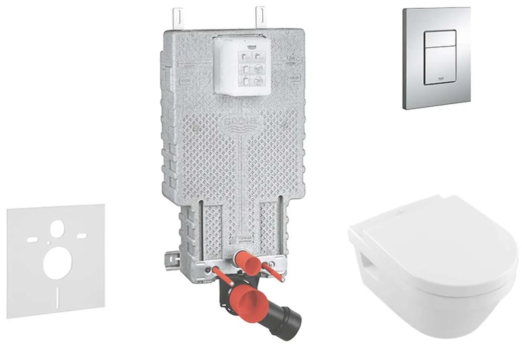 Grohe Uniset - Sada pro závěsné WC + klozet a sedátko Villeroy & Boch 38643SET-KB
