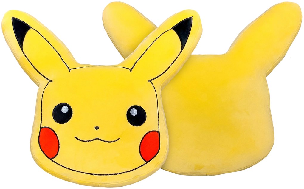 Tvarovaný 3D polštářek Pokémon Pikachu - 35 x 37 cm