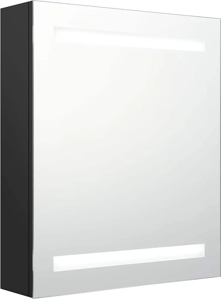 LED koupelnová skříňka se zrcadlem černá 50 x 14 x 60 cm 326480