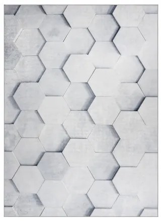 ANDRE mycí kobereček 1180 Šestiúhelník Plástev Medu 3D protiskluz   b velikost 160x220 cm | krásné koberce cz