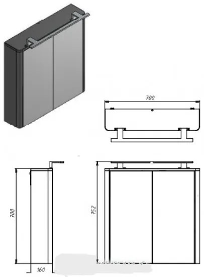 Lavedo Livorno White 70 zrcadlová skříňka do koupelny s LED osvětlením