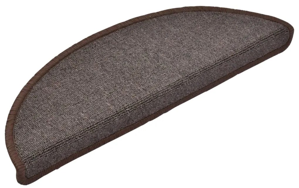 Schodové rohože 15 ks 65 x 24 x 4 cm kávově hnědé, půlkulaté, velké 133888