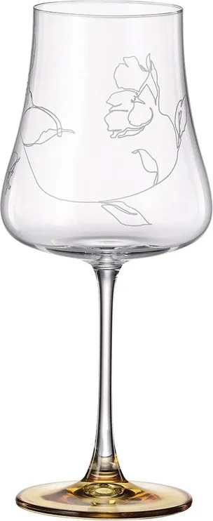 BOHEMIA IDUNA AMBER BOTTOM SKLENICE NA VÍNO 650 ML SADA 6 KS