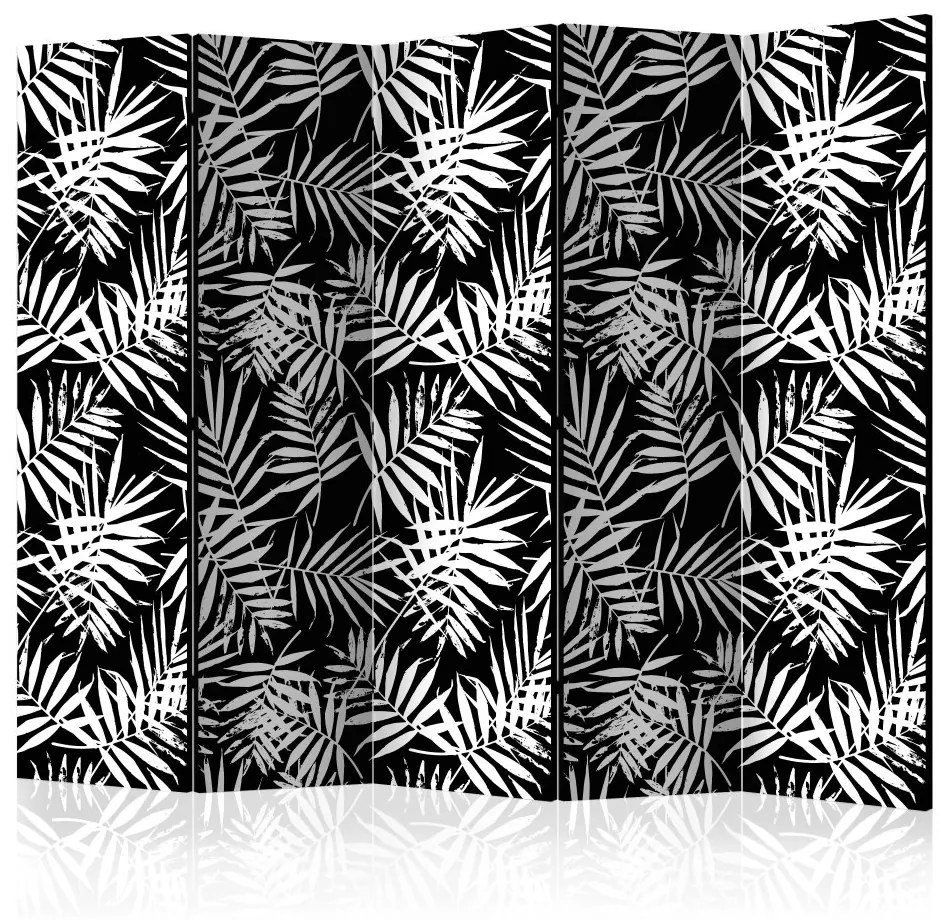 Paraván Black and White Jungle Dekorhome 225x172 cm (5-dílný)