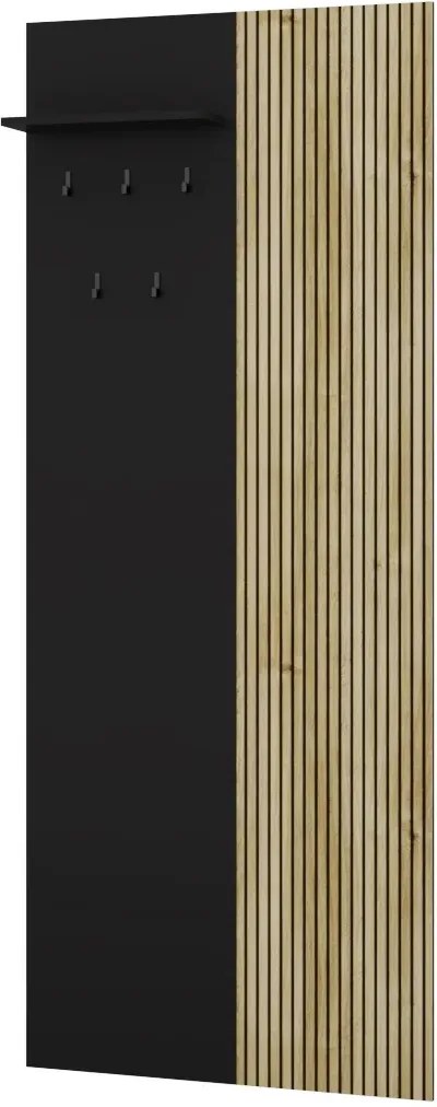 Předsíňový věšák Wenis 01 72 cm černý/dub Karlstad