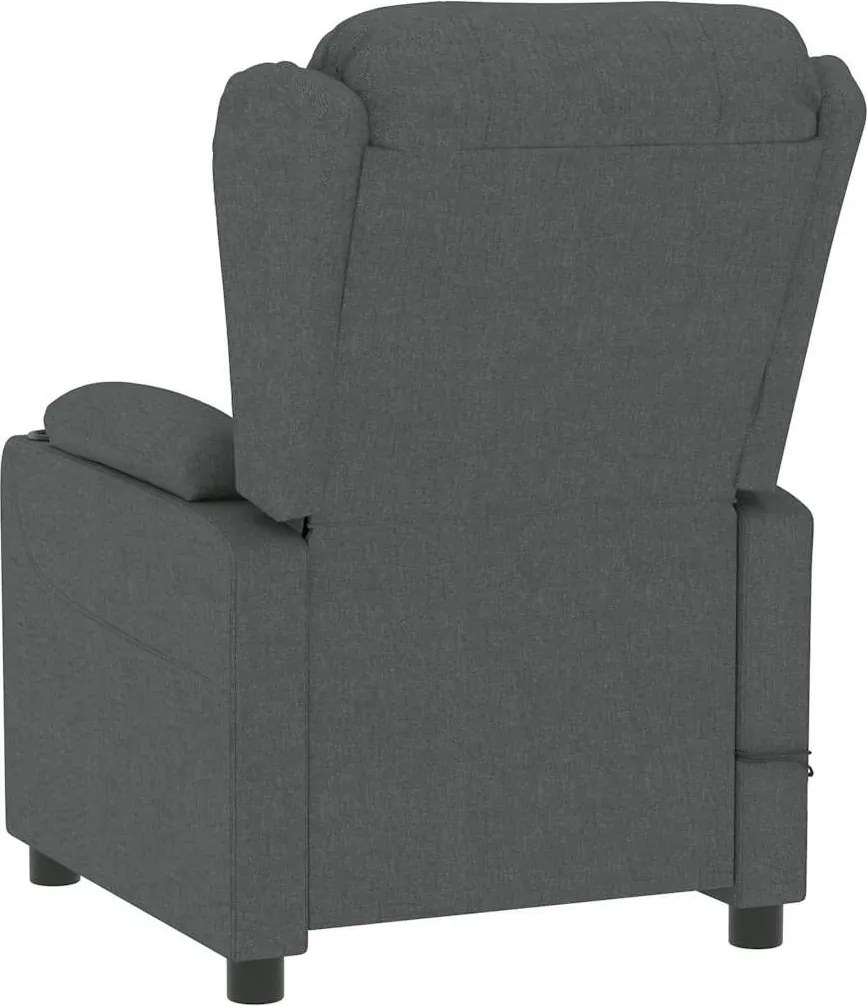 Elektrické masážní křeslo tmavě šedé textil 3098790