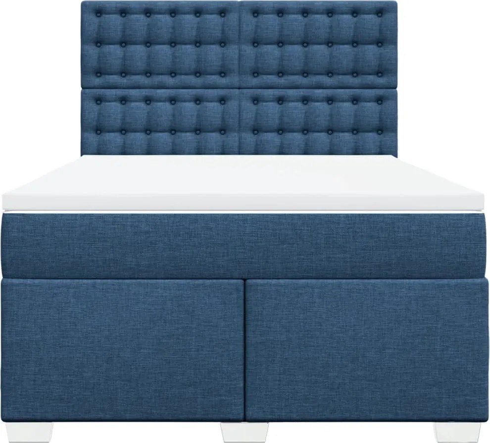 Box spring postel s matrací modrá 160x200 cm textil 3292859