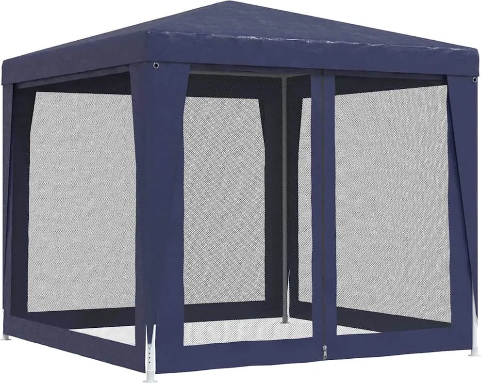 Party stan se 4 síťovanými bočnicemi modrý 2,5 x 2,5 m HDPE 319222