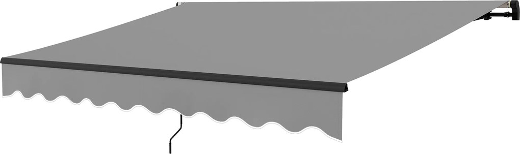 Manuální sklápěcí markýza Outsunny 360x220 cm s hliníkovou klikou, 3 rameny a UV30+ ochranou | Aosom