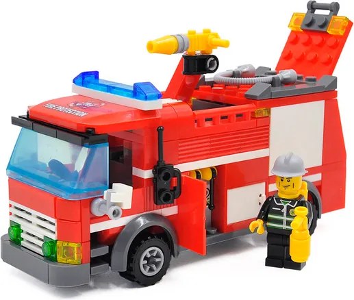 Blocki stavebnice Hasičské auto typ LEGO 206 dílů