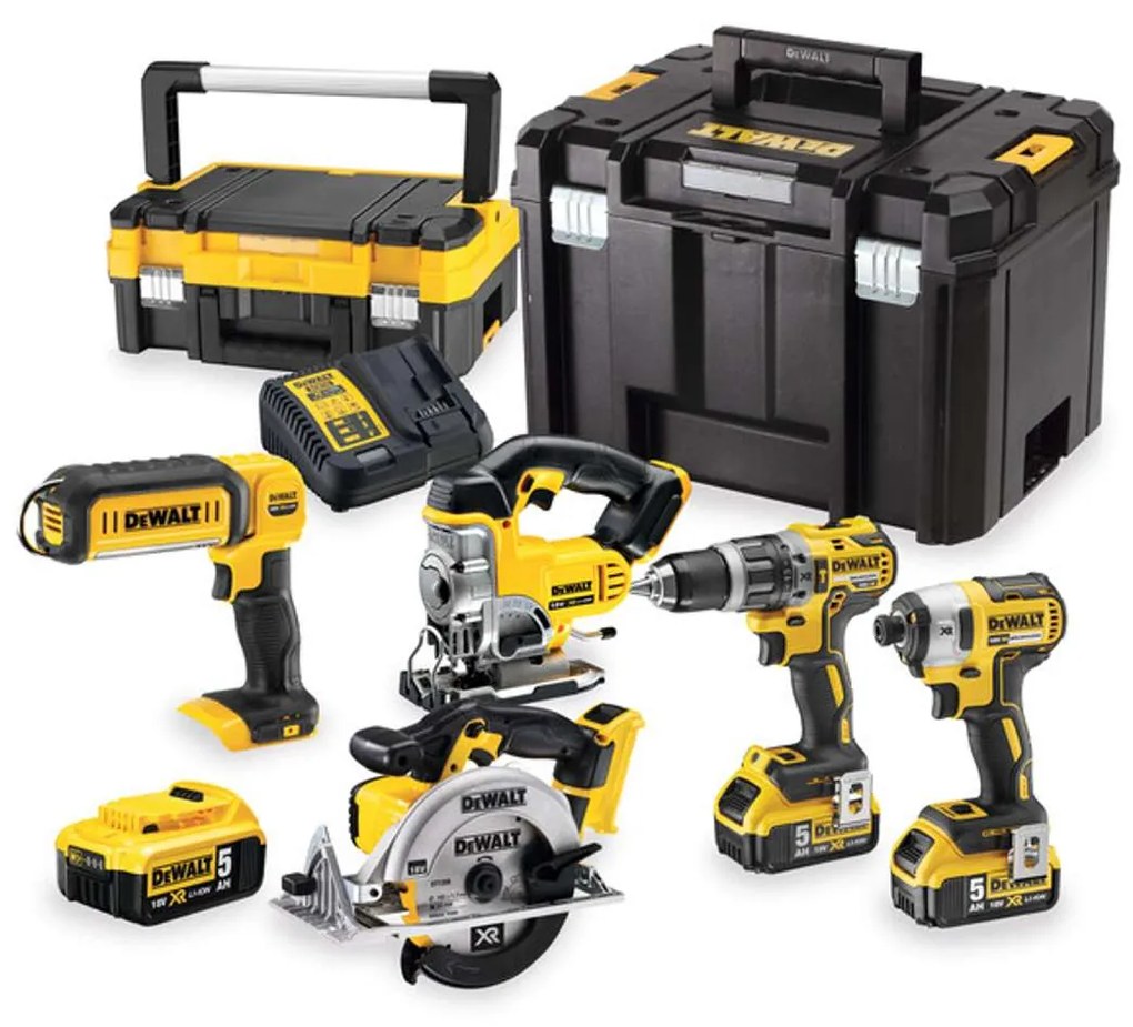 DeWALT - 11dílná sada AKU nářadí, baterií a nabíječky DCK551P3T