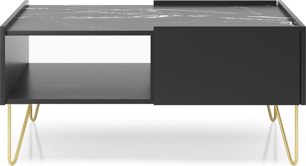 PSK Konferenční stolek HOPE, Černá/Marmur Black Royal 97 cm