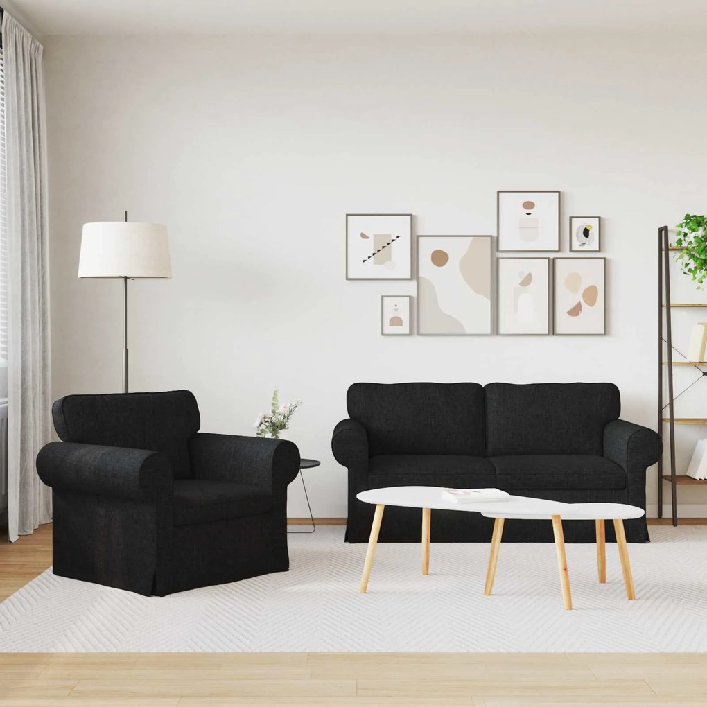 Set pohovek 2 ks Černá textil 3407532