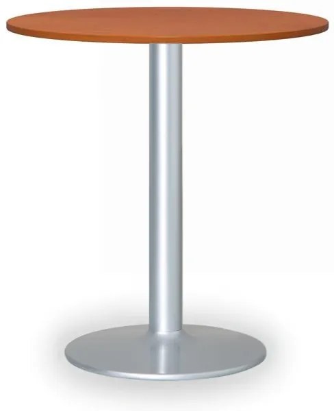 Konferenční stolek FILIP II, průměr 80 cm, šedá podnož, třešeň