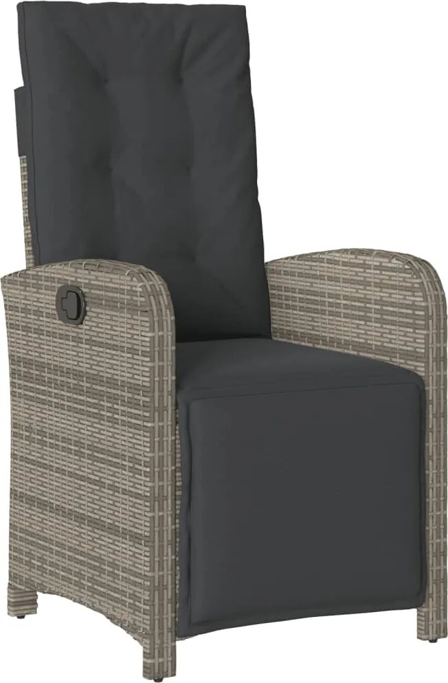 9dílný zahradní jídelní set s poduškami šedý polyratan 3212247