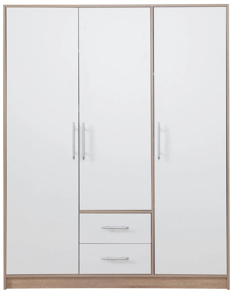 Meblar trojdvéřová bílá šatní skříň Serial SR2 150 cm