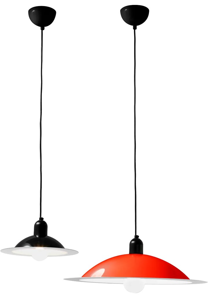 Stilnovo Lampiatta, retro bílé závěsné svítidlo, 1x11W LED E27, prům. 50cm