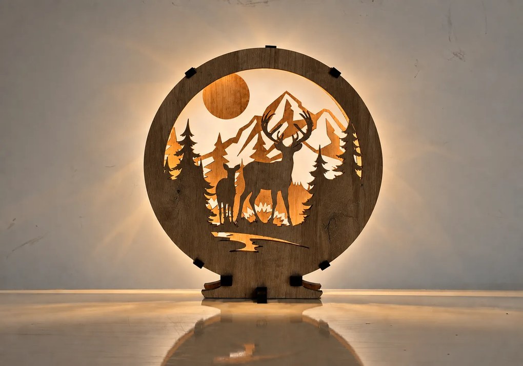 Li-Go "Jelen a laň" lampa 20x22 cm provedení povrchu: černá s patinou