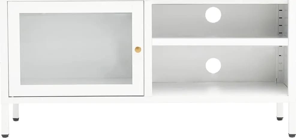 vidaXL TV stolek 90 x 30 x 44 cm ocel a sklo [336056] Barva: Černá