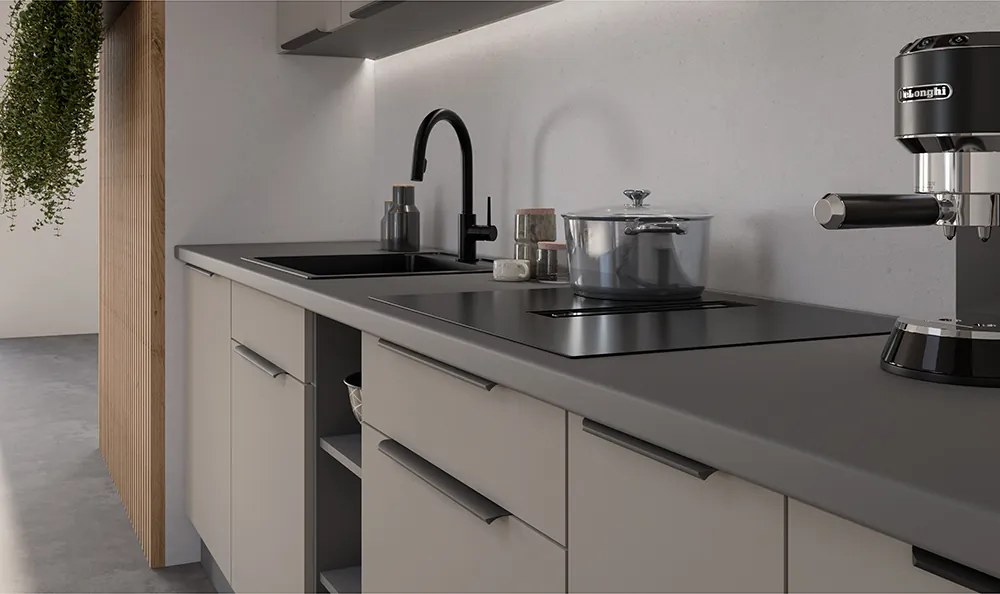 ARIA ta | dolní skříňka 80 D 3S zásuvková | 80 cm | PREMIUM BOX | antracit/béžová