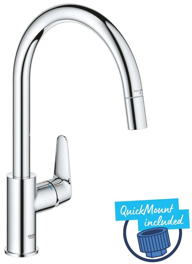 Grohe Start Curve - Dřezová baterie s výsuvnou koncovkou, chrom 30562000