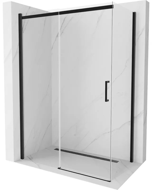 Mexen Omega rozsouvací sprchový kout 160 x 90 cm, Průhledné, Černá - 825-160-090-70-00